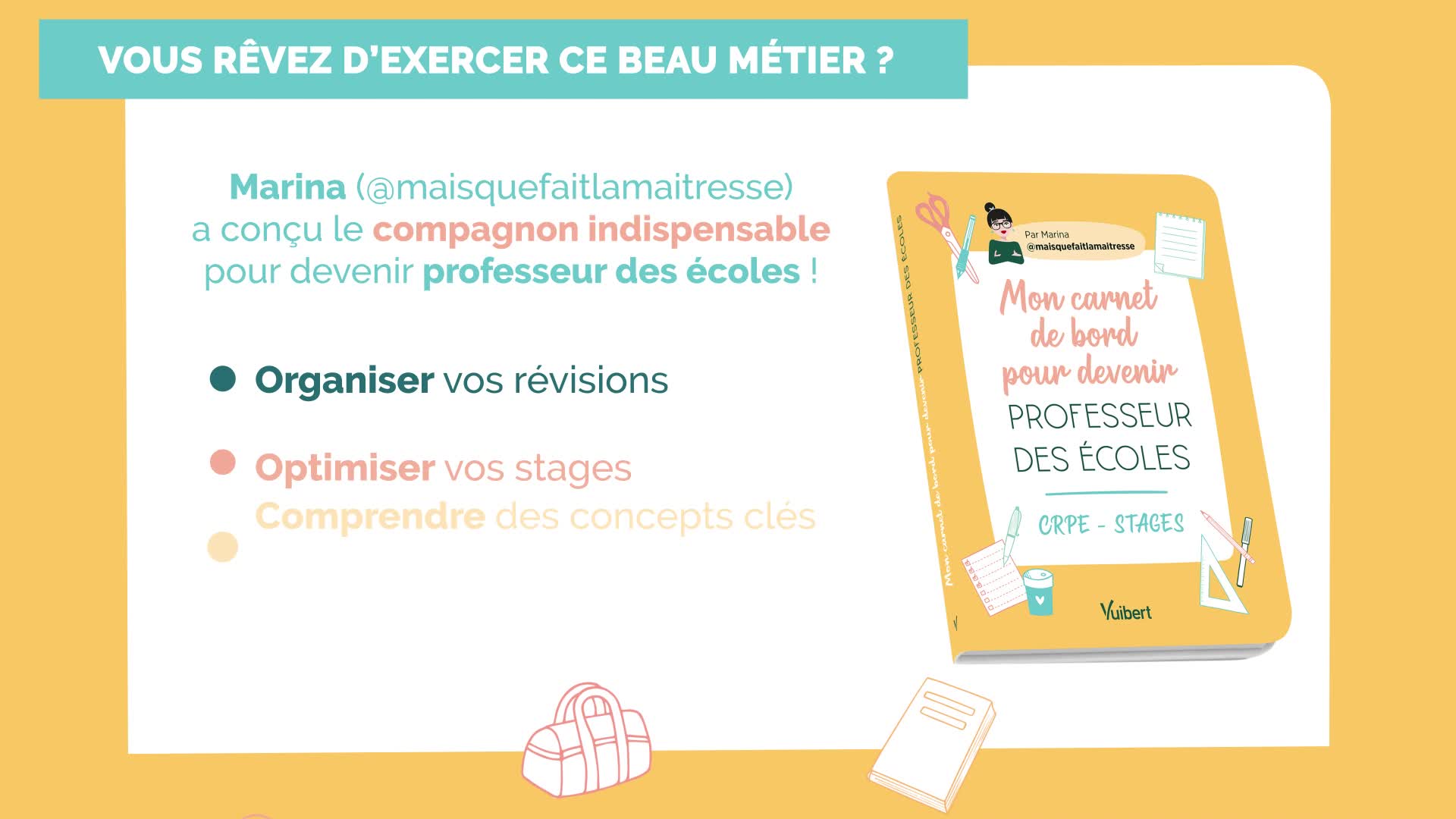 Mon carnet de bord pour devenir professeur des écoles - broché - Marina ...